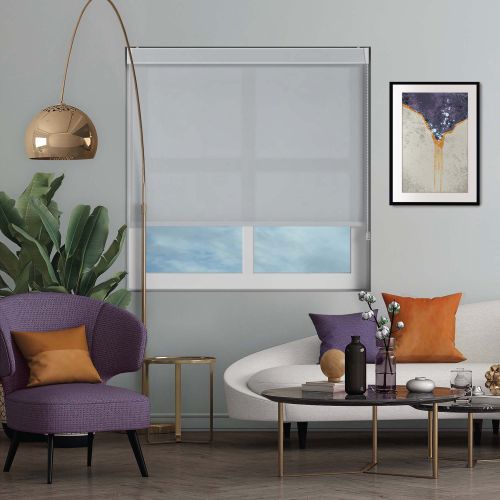 Asteroid Silver Electric No Drill Roller Blind