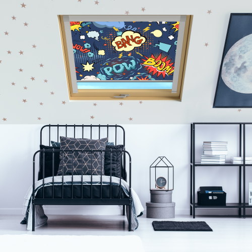 Comic Book Skylight Blinds, compatible with OptiLight ® windows