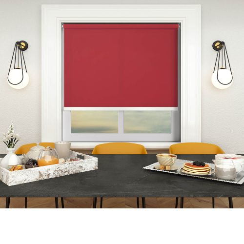 Origin Bright Red with White Bottom Bar Electric Roller Blind ...
